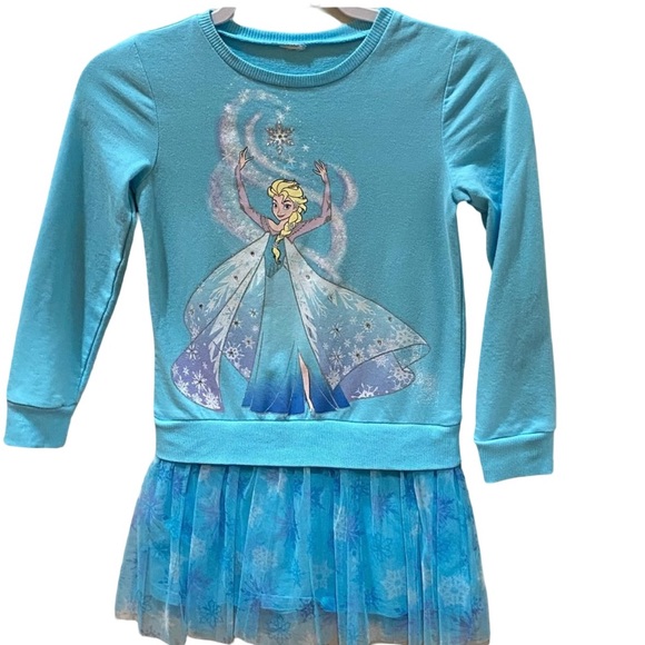 Disney | Dresses | Disney Frozen Elsa Blue Long Sleeve Dress Size 7 ...